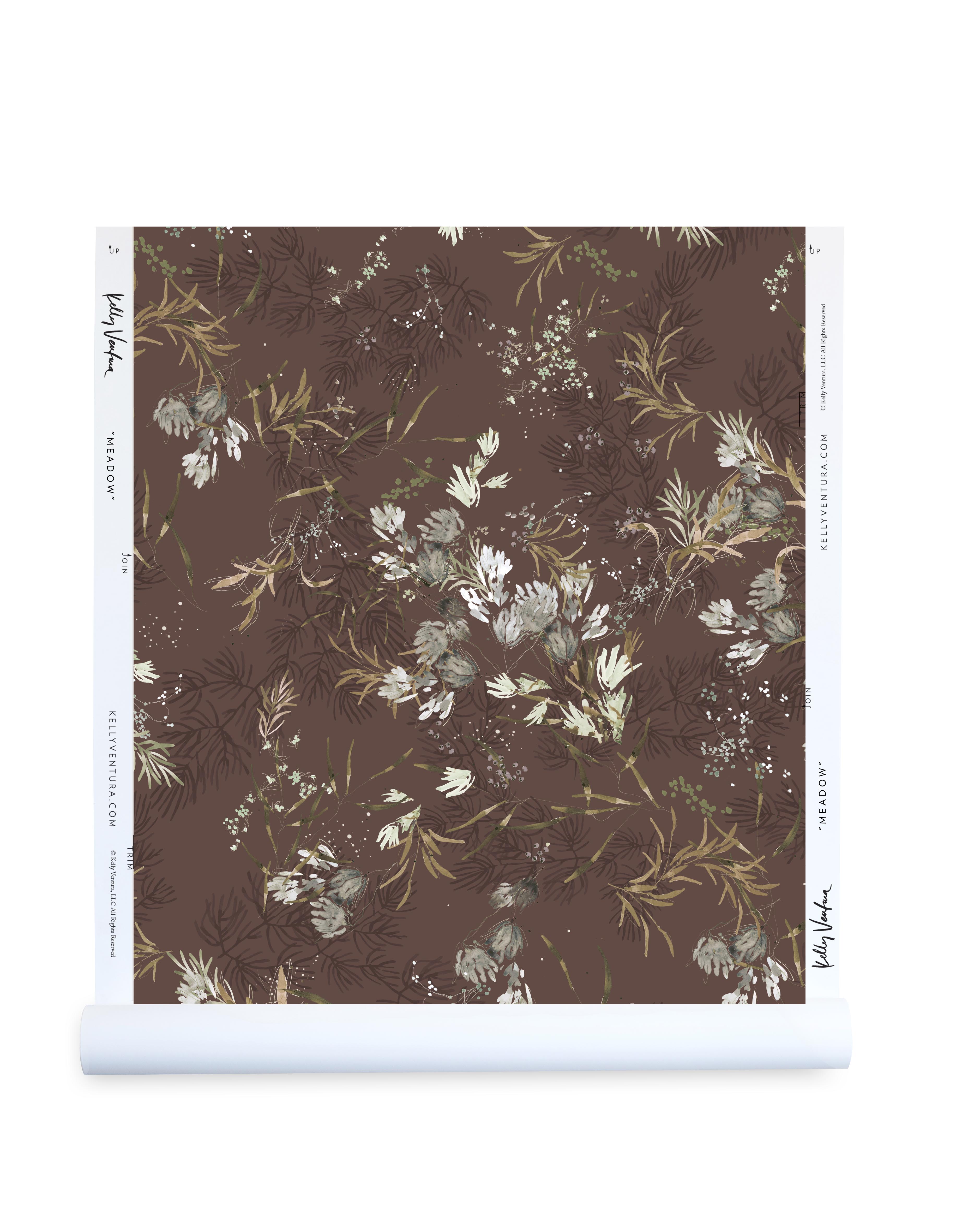 Meadow in Cedar Wallpaper – Kelly Ventura Design