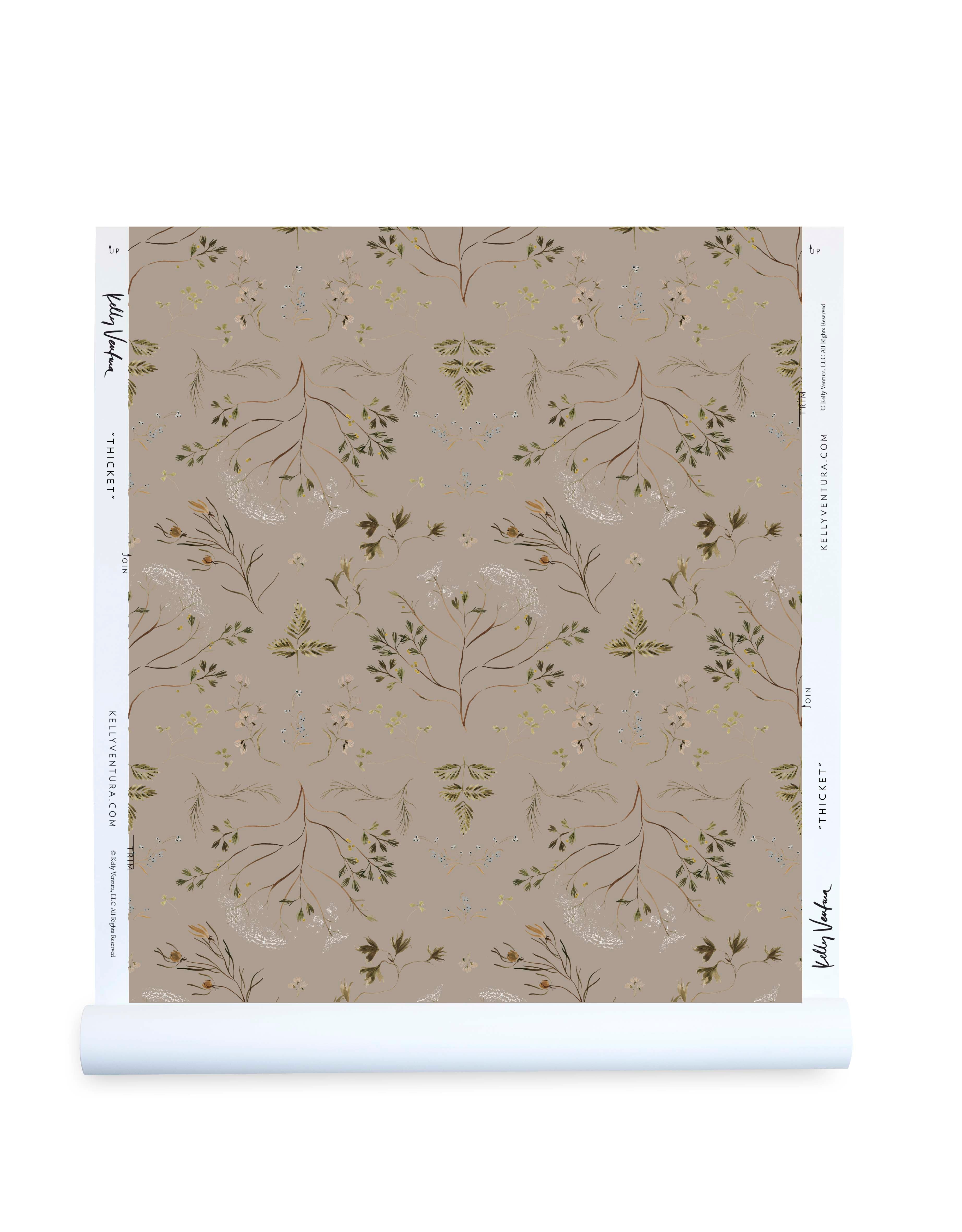 Thicket in Hazel Wallpaper – Kelly Ventura Design