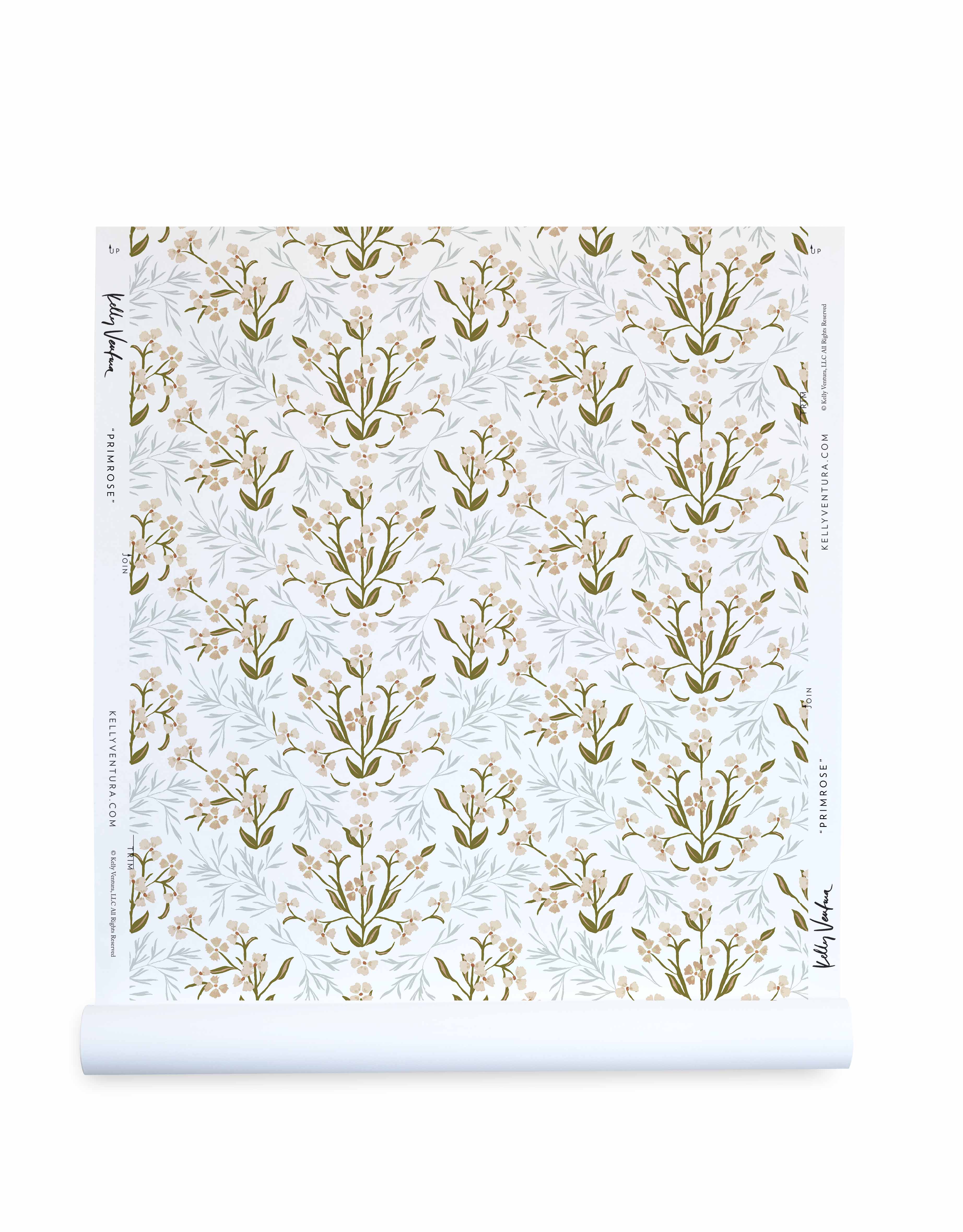 Primrose in Shell Wallpaper – Kelly Ventura Design