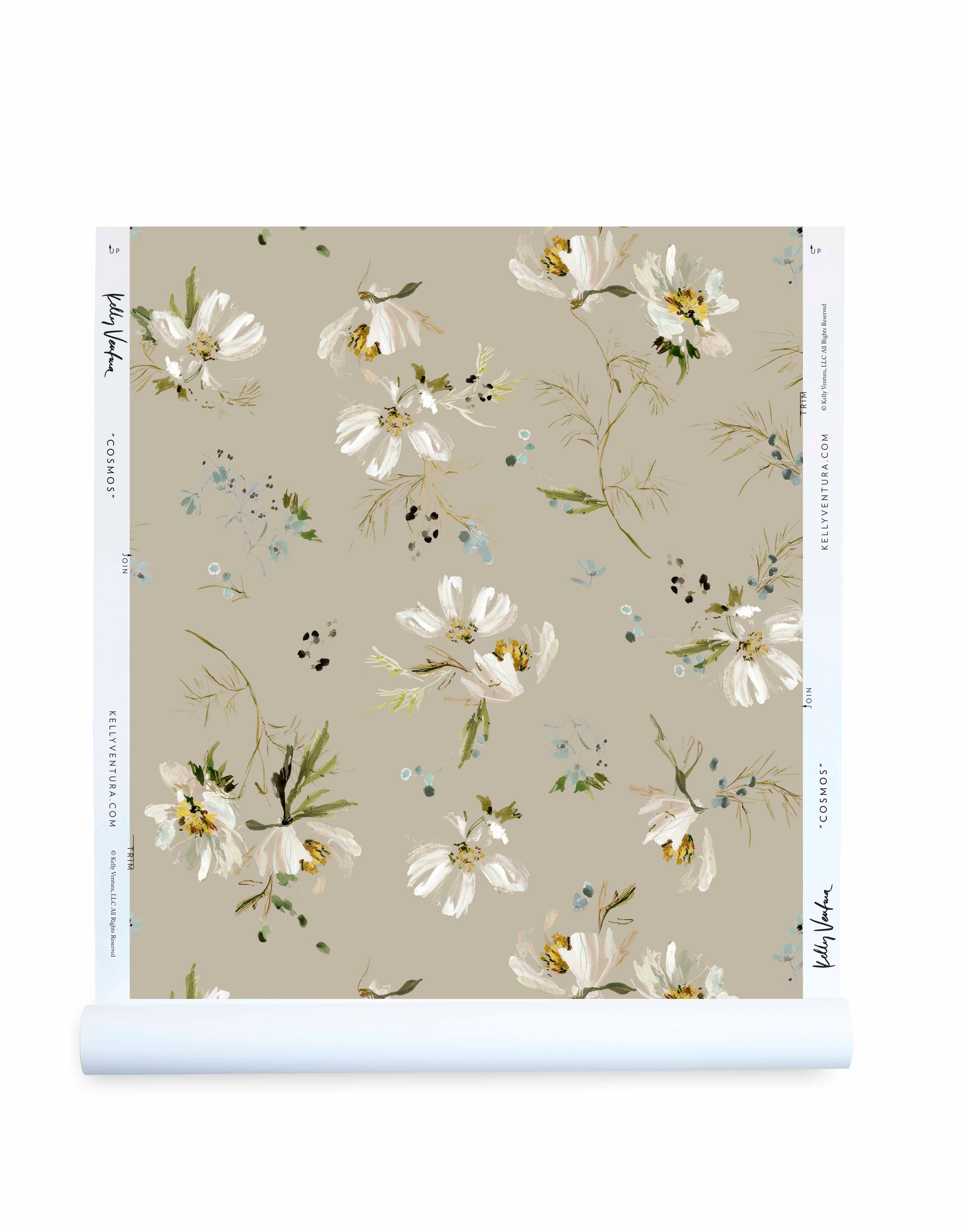 Cosmos in Linen Wallpaper – Kelly Ventura Design