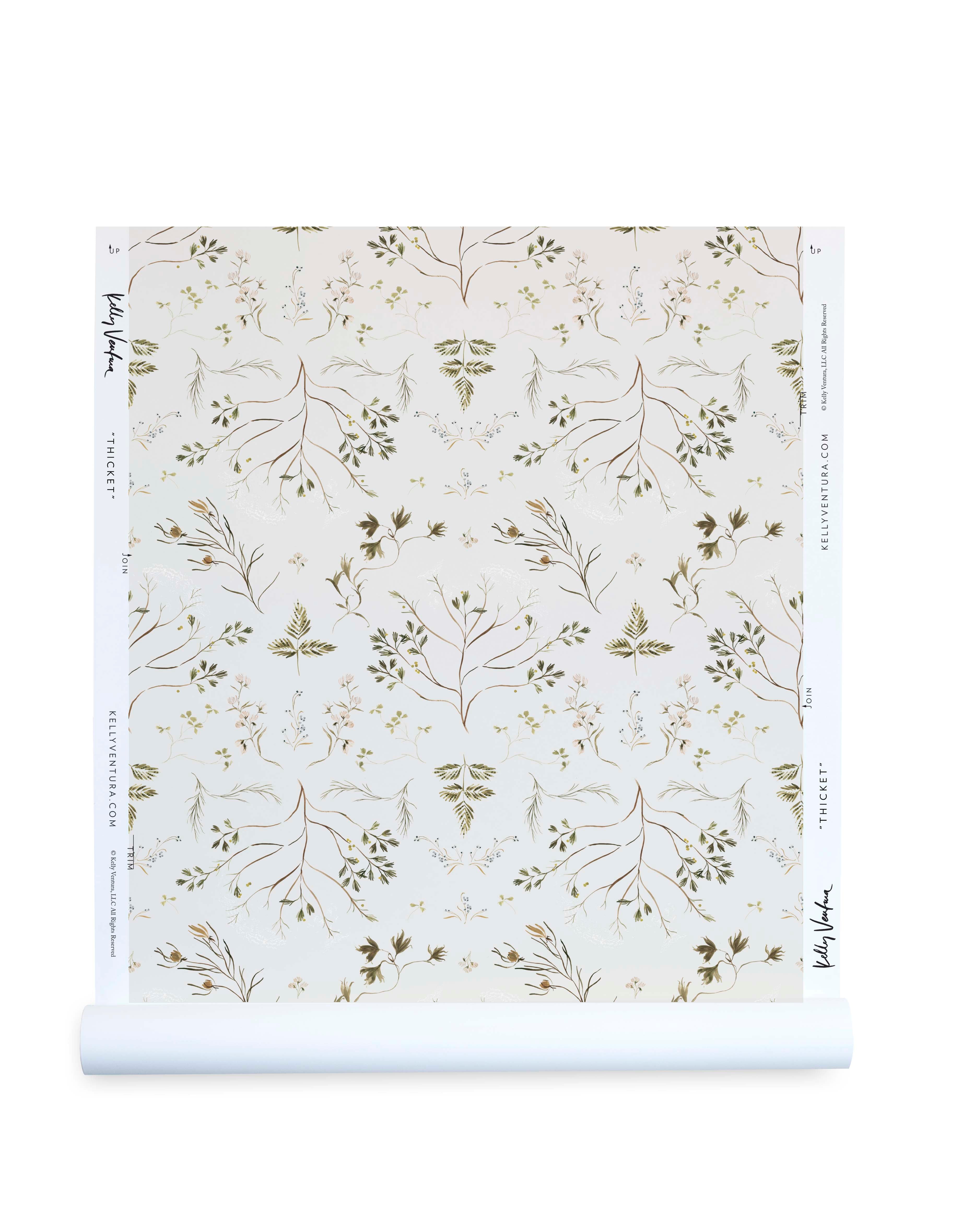 Thicket in Putty Wallpaper – Kelly Ventura Design